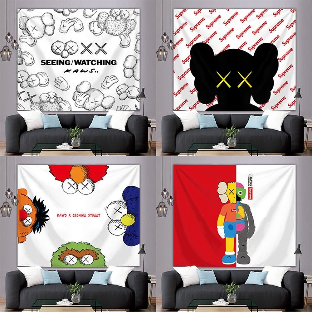kaws 16-30 Tapestry / Background Net Red Cloth Wind Hanging Tapestry ...