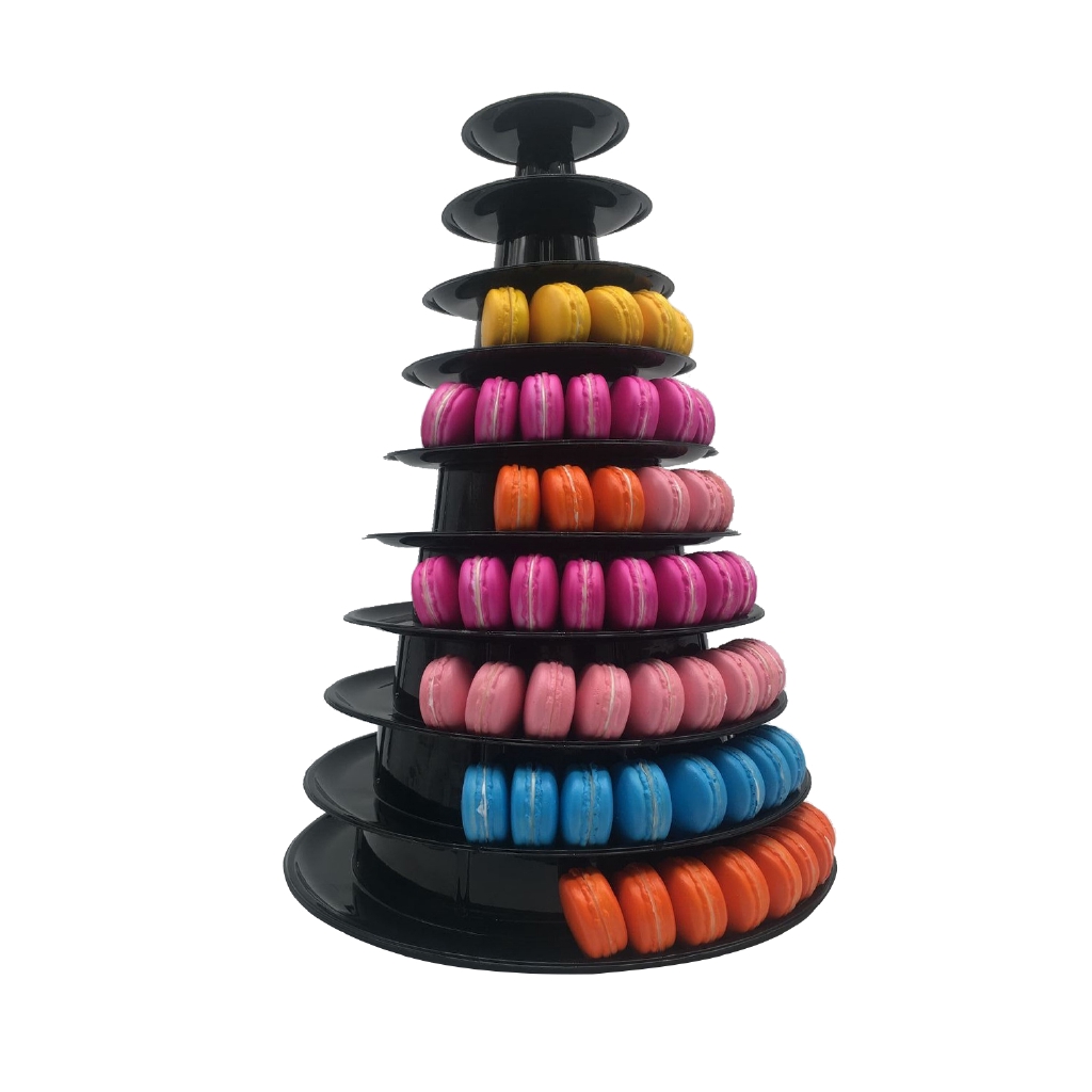 10 Tier Round Macaron Cake Tower Stand Display Rack Black | Shopee ...