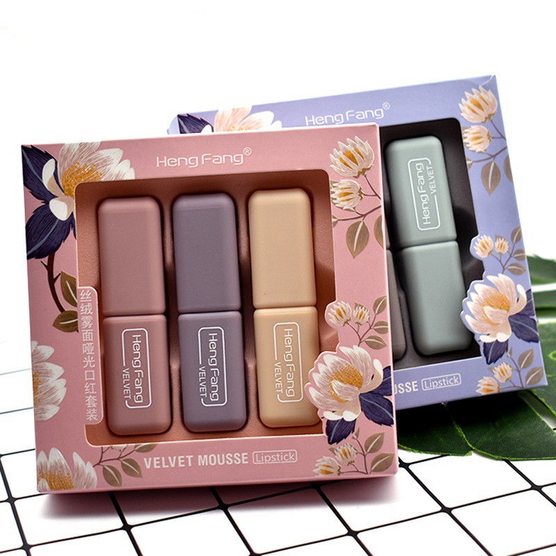 HengFang 3Pcs/Set Velvet Matte Lipstick Set 3.5gx3 #9391A/B | Shopee ...