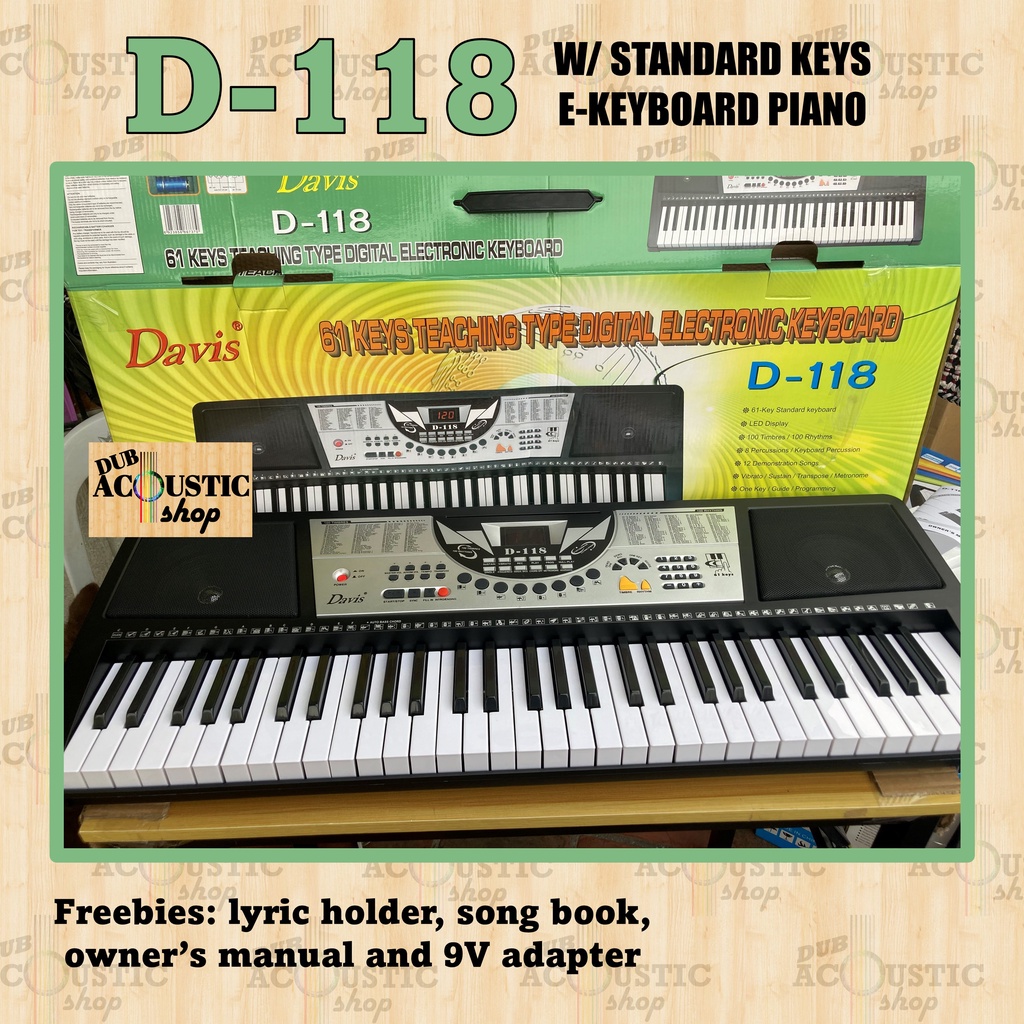 DAVIS D-118 STANDARD KEYBOARD PIANO FOR ADULT BEGINNER (61-keys ...