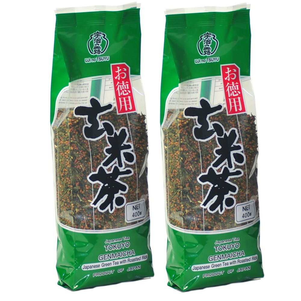 Genmaicha Green tea (2-packs) with roasted rice 400g, authentic ...