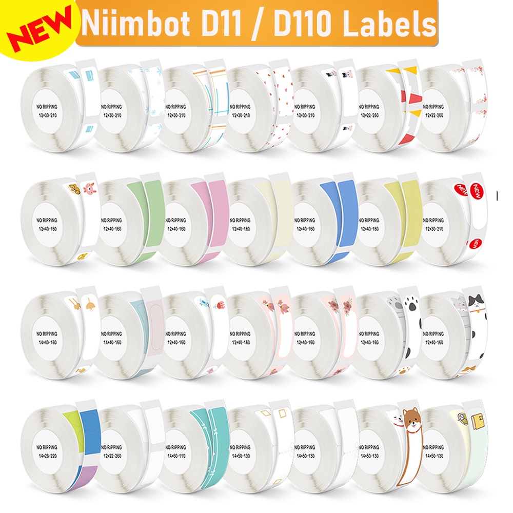 100% NIIMBOT D11/D101/D110 Label Sticker Water-proof Paper Rolls ...