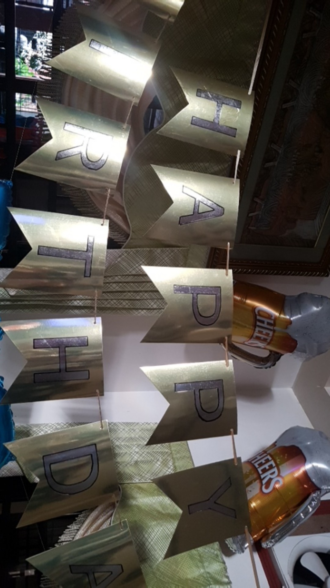 Metallic Gold Happy Birthday Banderitas (Large) Party Decor | Shopee ...