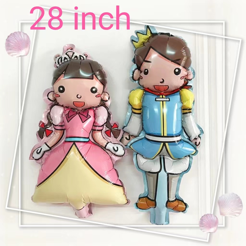 28 inches Cute Pink Princess and Blue prince happy birthday party ...