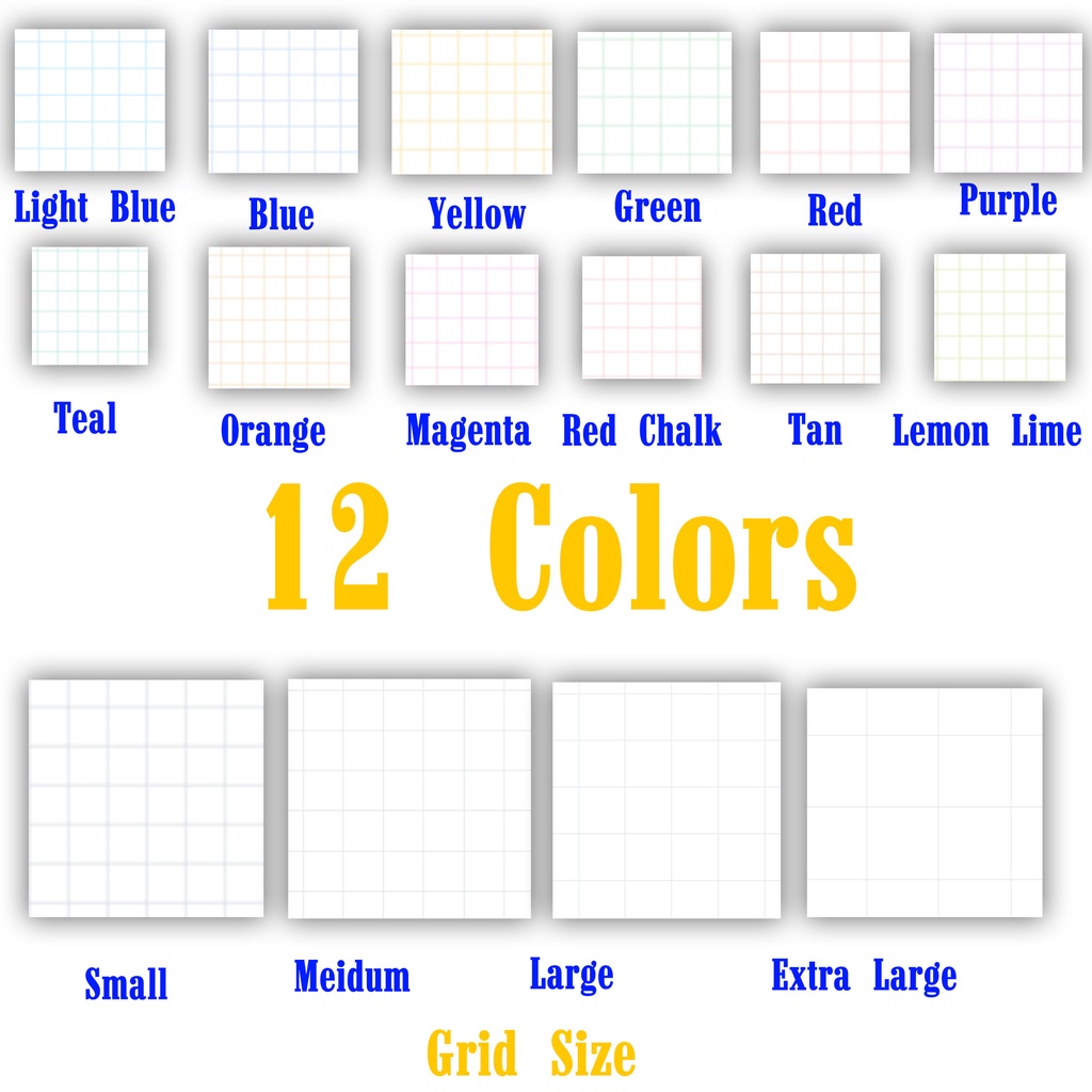 50pcs Grid Paper for DIY Notepad, Notebooks, Loose Leaf Short bond ...