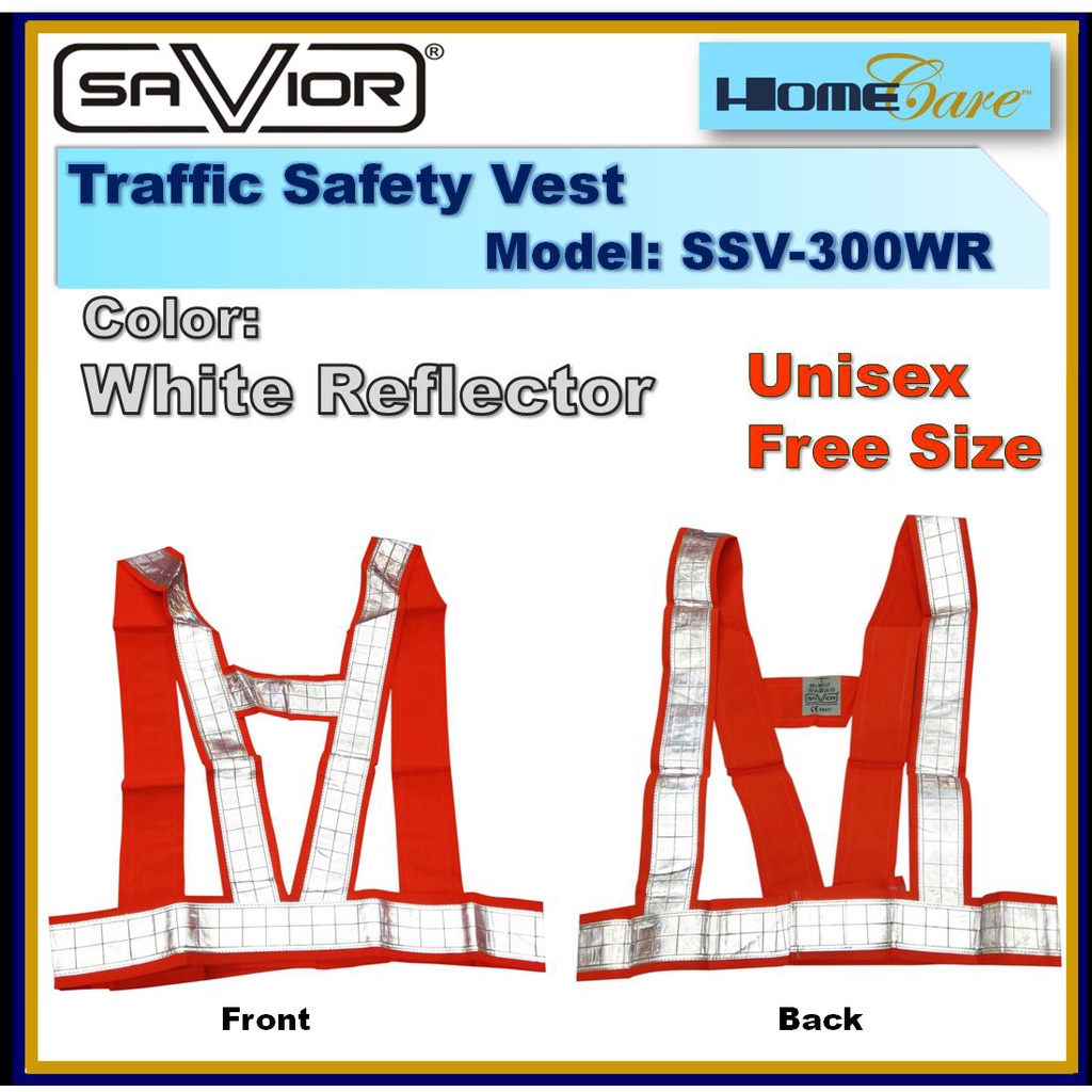 Savior Traffic Safety Vest model: SSV-300WR Color: White Reflector ...