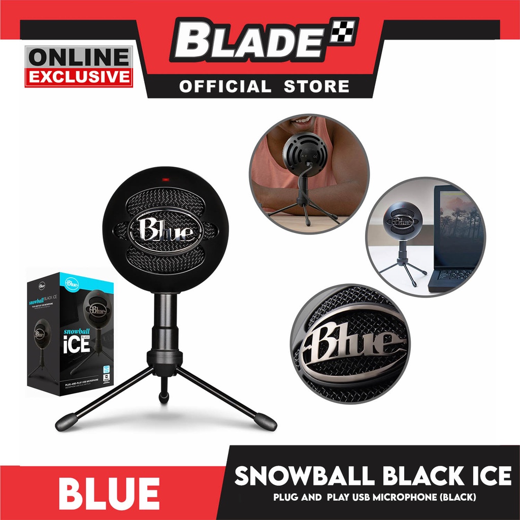 BlueYeti Snowball Black Ice Plug And Play USB Microphone, Pristine ...