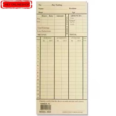 TIME CARD / DAILY TIME RECORD TIME CARD FOR EMPLOYEES , DATA TIME CARD ...