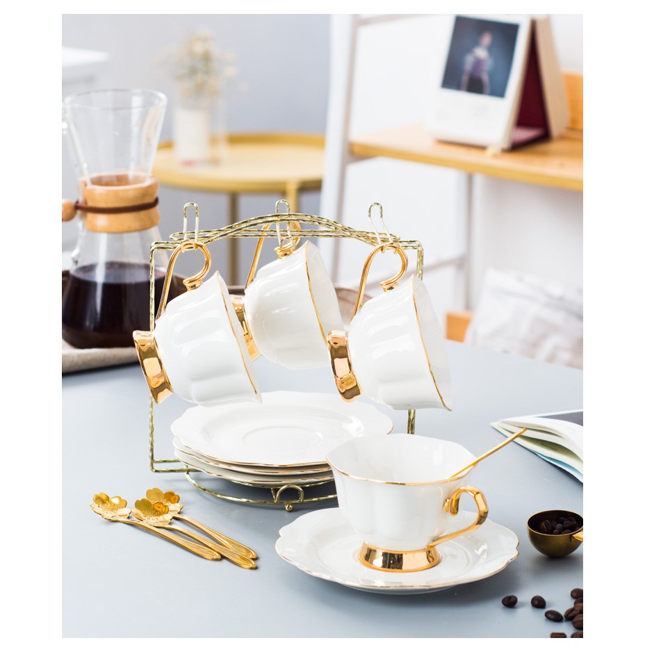 1 Cup & Saucer Simple and luxurious coffee cup set, cute Minimalistic ...
