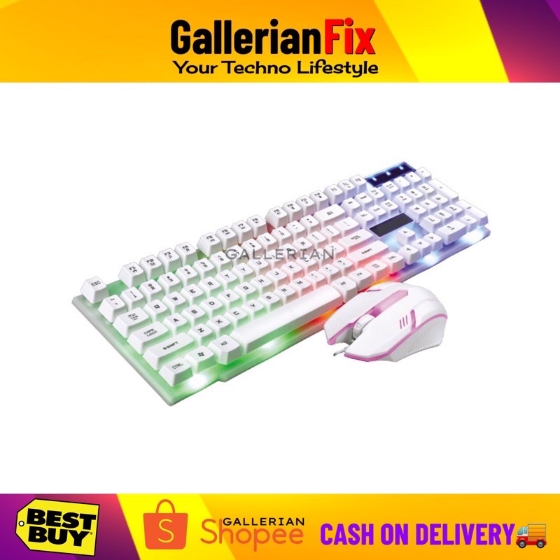 Inplay white keyboard and mouse stx200 Rgb | Shopee Philippines