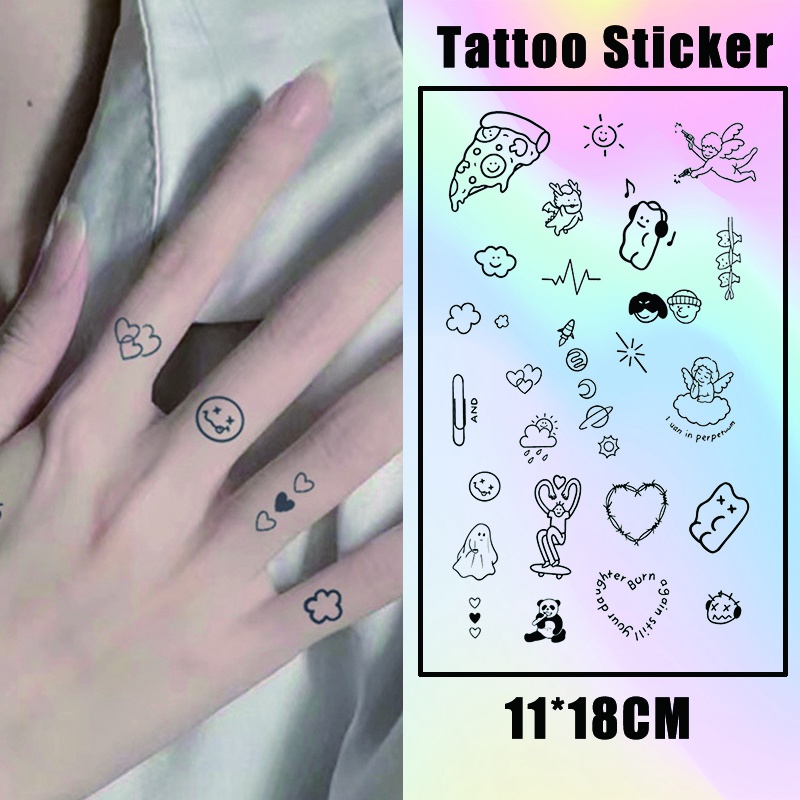 【SUN】Tattoo Sticker Waterproof Long Lasting 2 Weeks Minimalist Tattoo ...