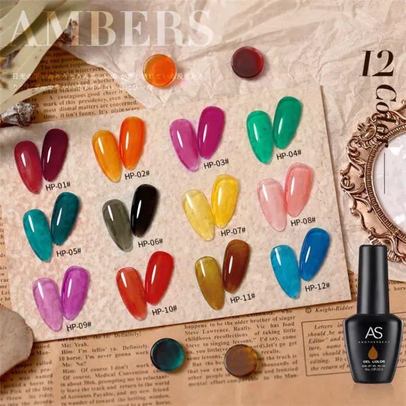 New !!! AS AMBER GEL Polish 15ml | Shopee Philippines
