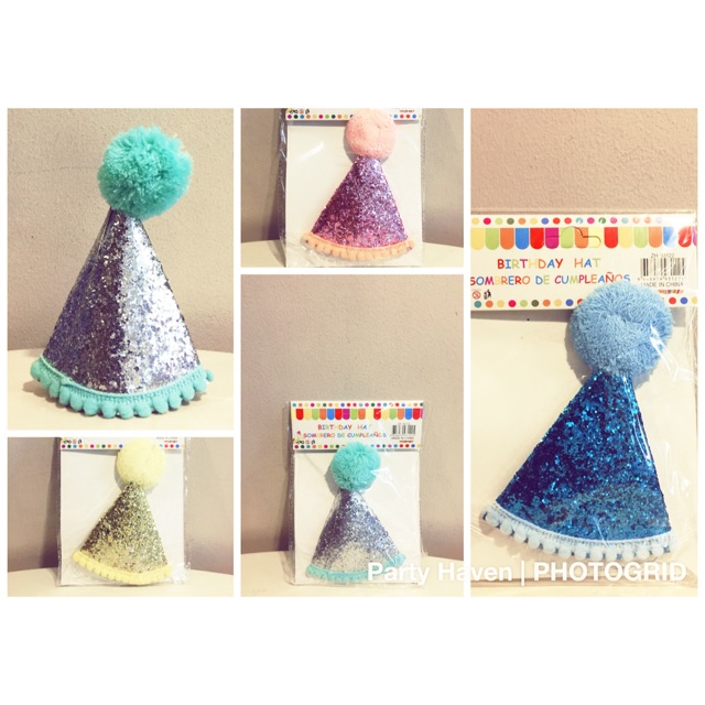 Glitter party hats (4 colors; approx 6”) | Shopee Philippines