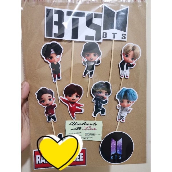 BTS CARTOON CAKE TOPPER SET | Shopee Philippines