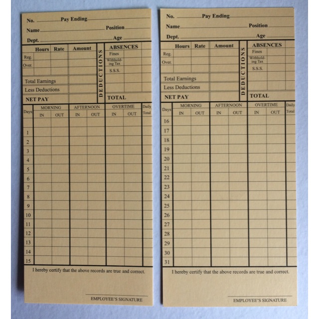 Time Card 8pcs sheets per pack | Shopee Philippines