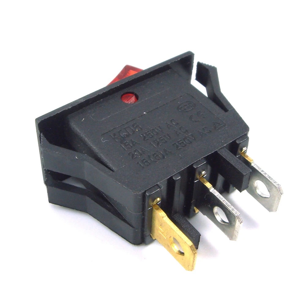 Rocker Switch 3 Pin Terminals KCD6 On Off Snap In Rocker Switch ...