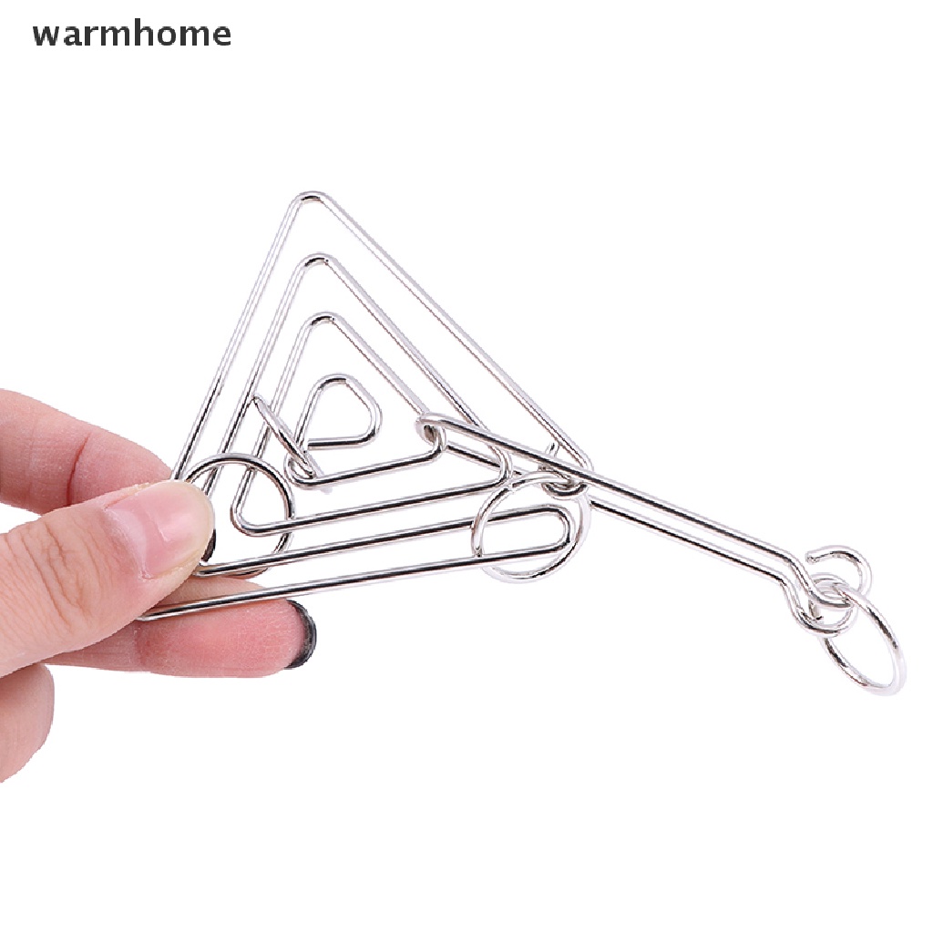 WHPH Challenging Metal Triangular Ring Puzzle Brain Teaser Game for ...
