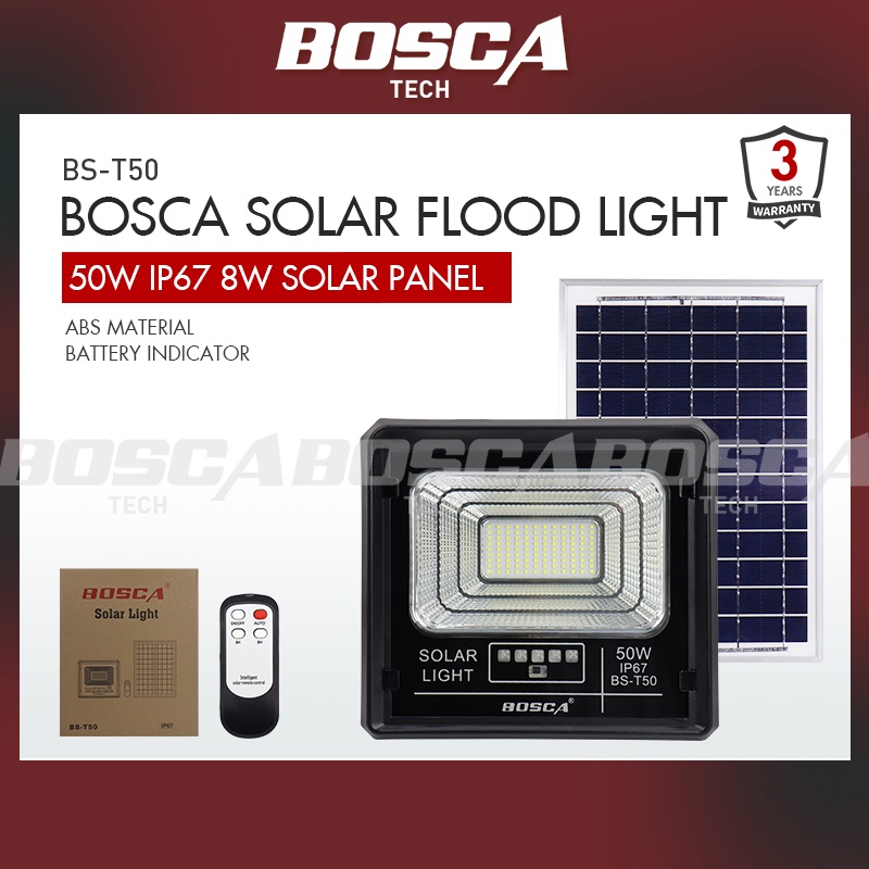 BOSCA Solar Flood Light 50W IP67 solar flood light with remote control ...