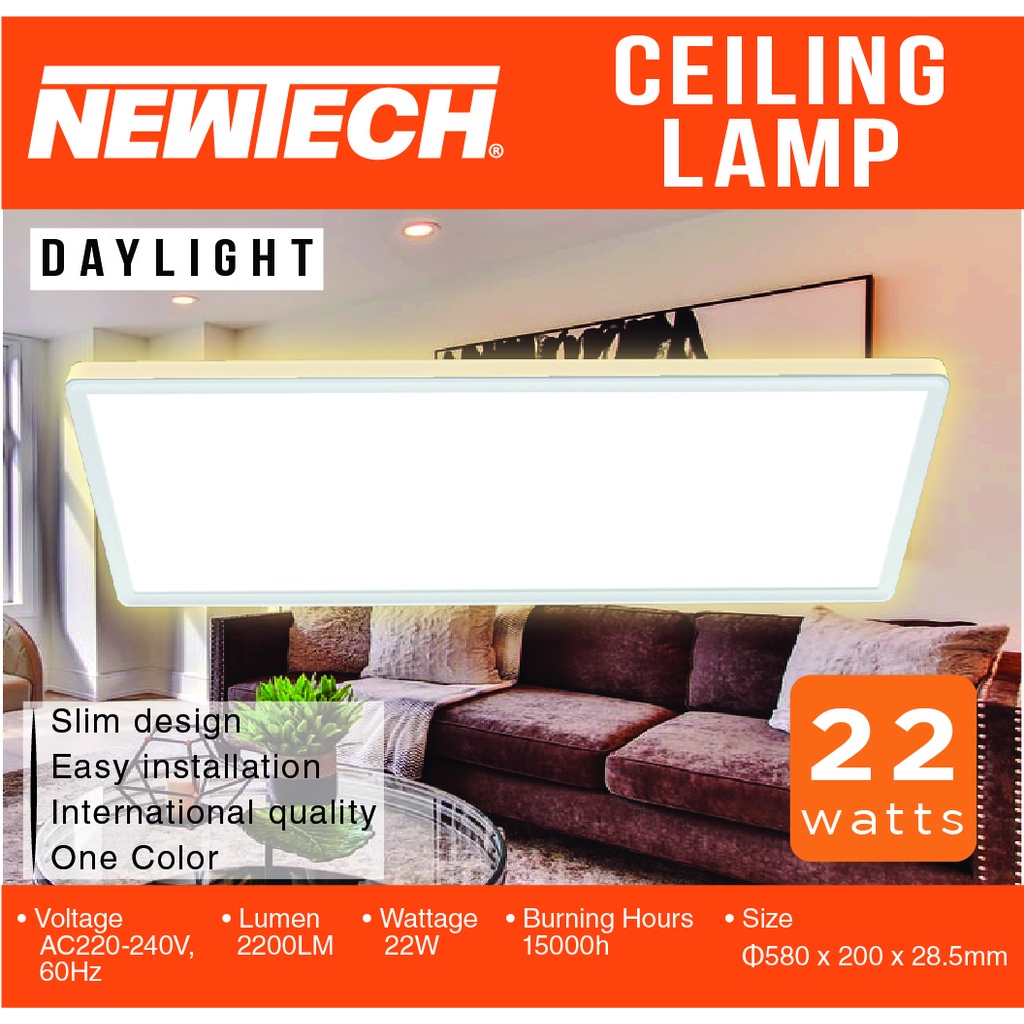 NEWTECH SINGLE COLOR CEILING LAMP DAYLIGHT SLIM DESIGN INTERNATIONAL QUALITY | Shopee Philippines