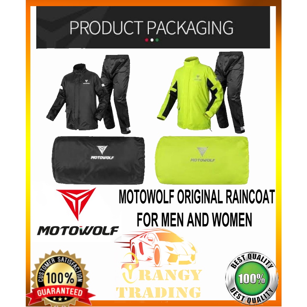 NEON Motowolf Raincoat VERSION 1 for Men & Women - Original (Waterproof ...