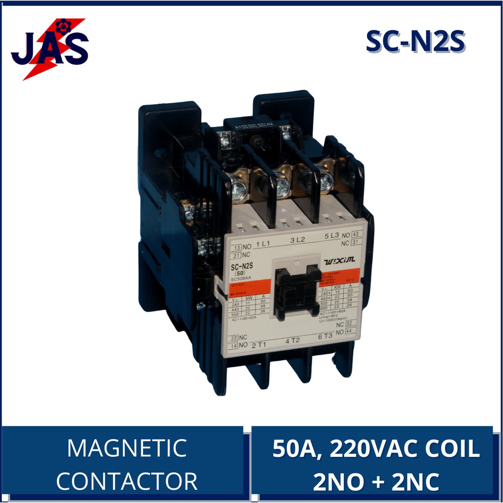 MAGNETIC CONTACTOR SC-N2S (50A @220V-440V) THREE-PHASE 15kW @220V ...