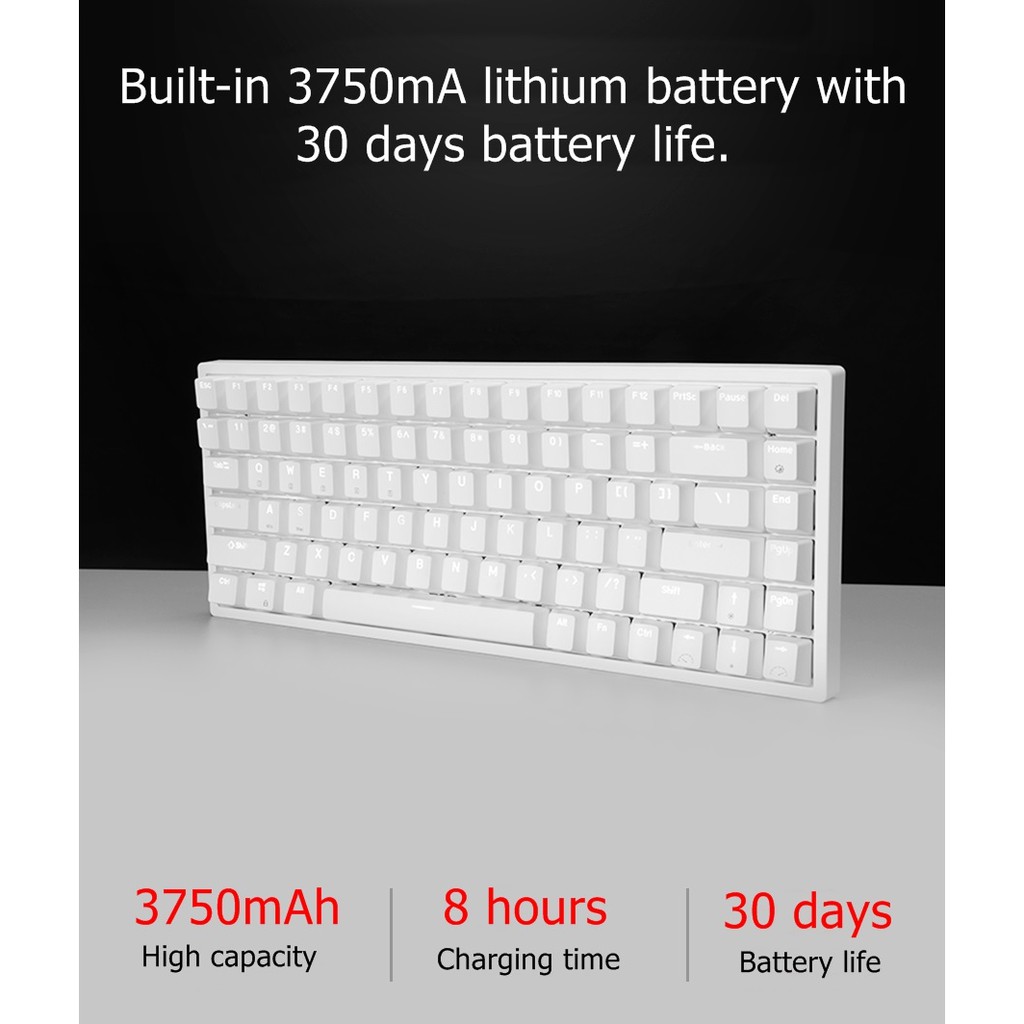 ROYAL KLUDGE Rk RK84 RGB 84 Keys Hot Swappable Wireless Bluetooth Type ...