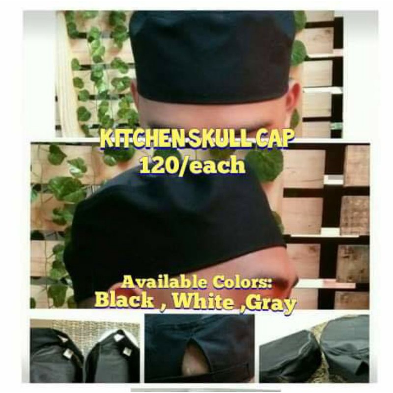 Tough Chef Skull Cap avilable in White ,Gray and Black | Shopee Philippines