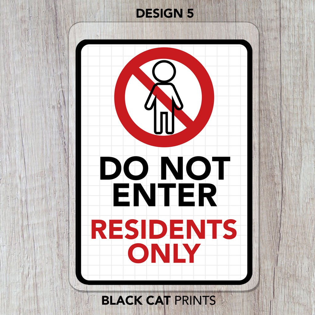 Do Not Enter Residents Only Sign | Laminated Signage | Sign Board ...