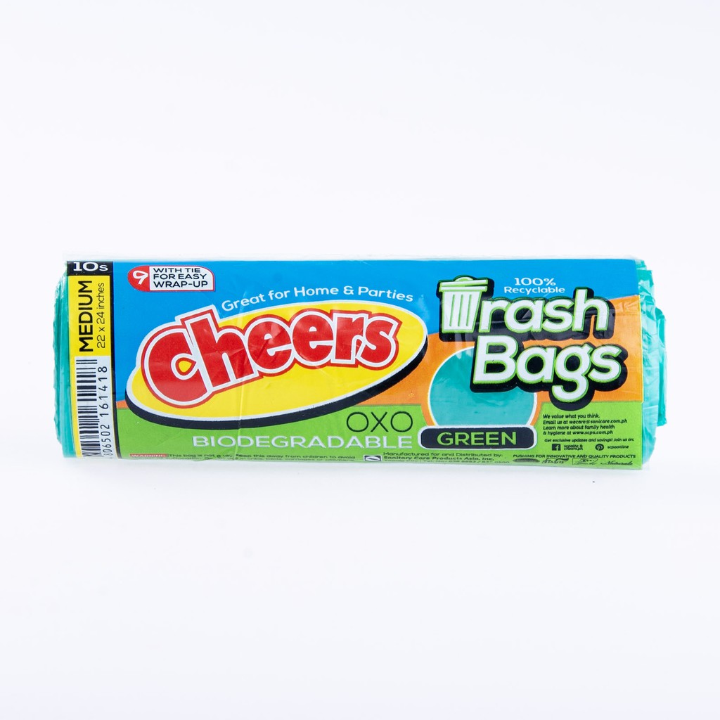 Cheers Trash Bag Green Medium 10 Pieces | Shopee Philippines