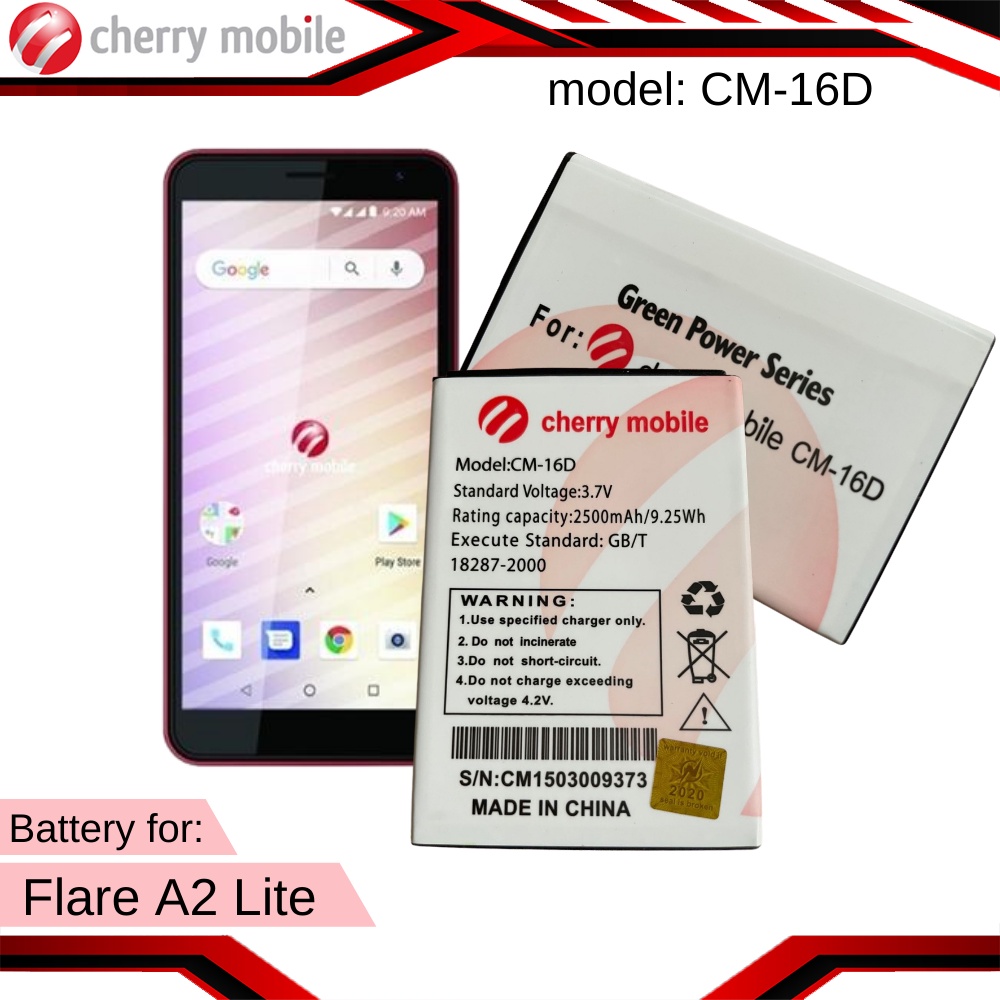Battery for Cherry Mobile Flare A2 Lite | Battery Model: CM-16D (High ...