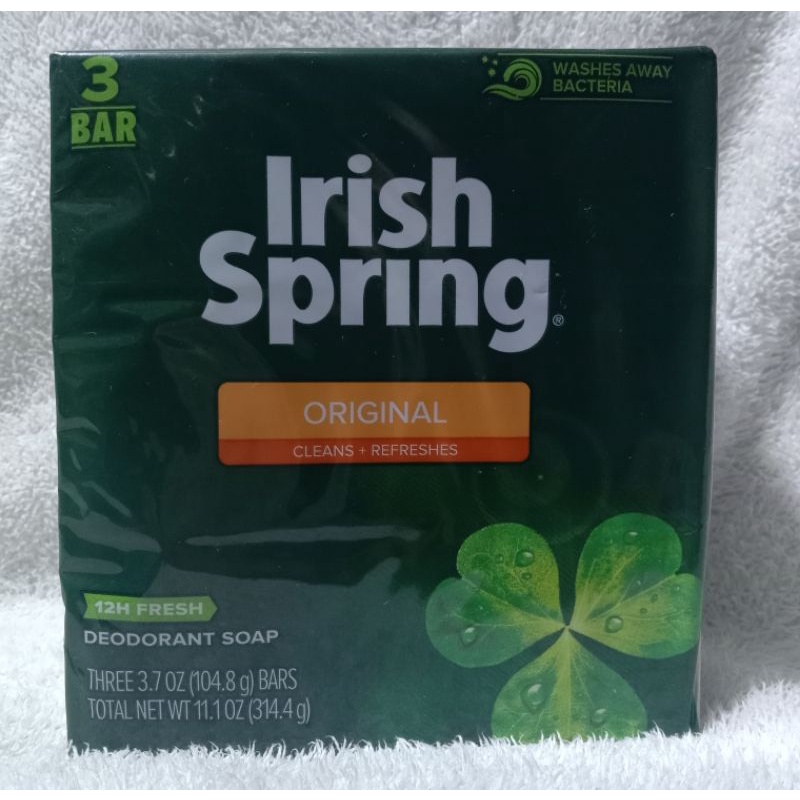 Irish spring original clean + fresh 3 bars deodorant soap (314g ...