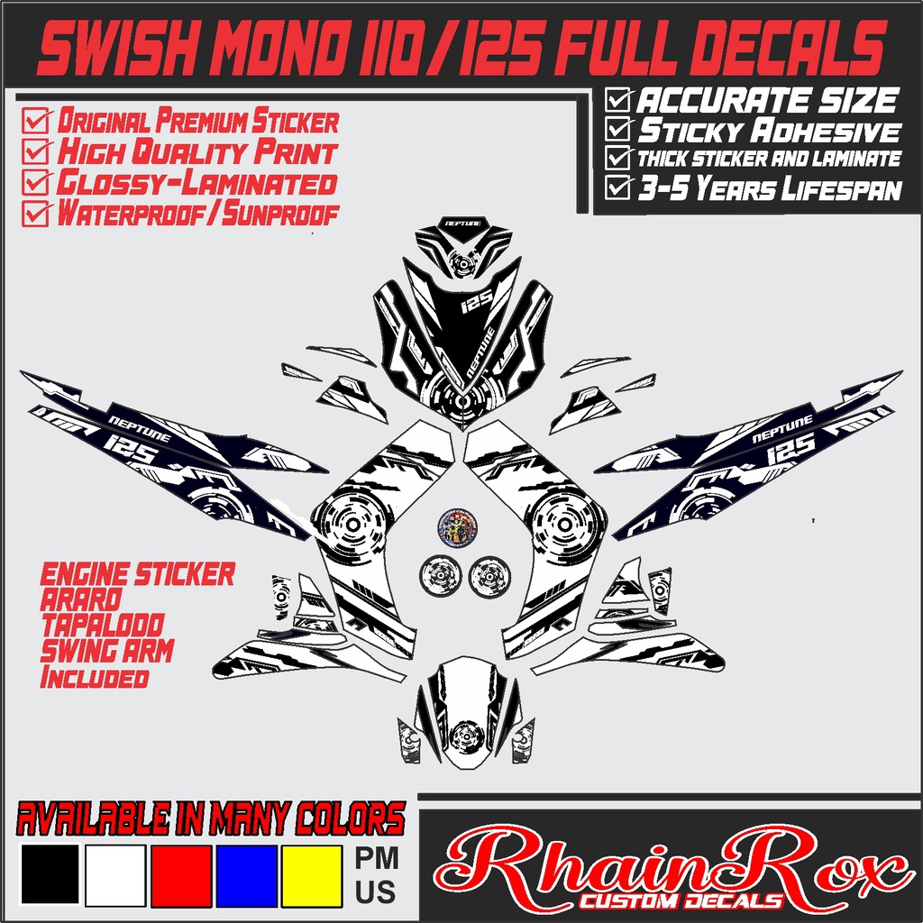 rusi neptune full decals circuit printed laminated waterproof original ...