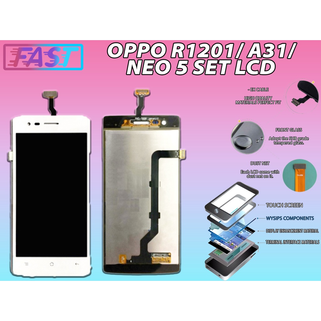 Liquid Crystal Display OPPO R1201/A31/NEO 5 LCD (replacement) | Shopee ...