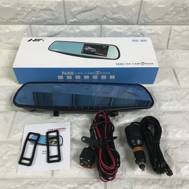 N48 Dash Cam Rearview Mirror Dual Channel Recorder