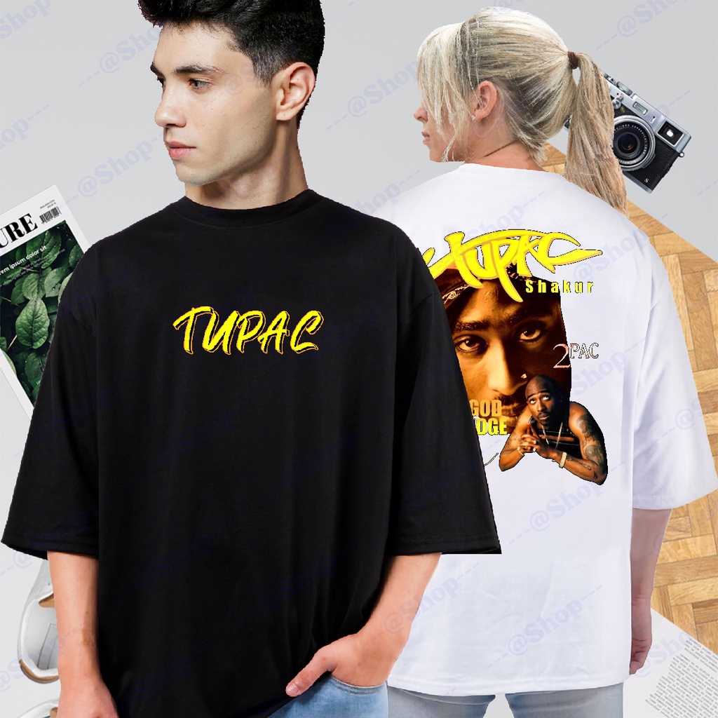 T-shirt Clothing Tupac Art Back to Back Design Cotton (4 Size S, M, L ...