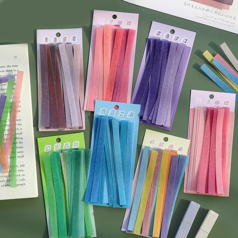 60PCS/bag Color Strip Series Hand Account Sticker Set Cute Solid Color ...