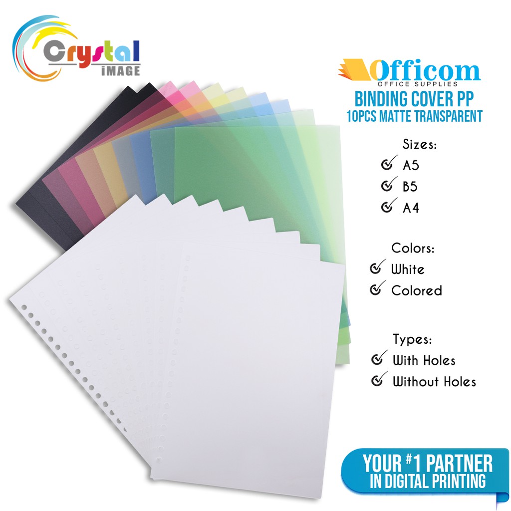 Officom Binding Cover PP Matte Transparent (A5 | B5 | A4) 10 sheets ...