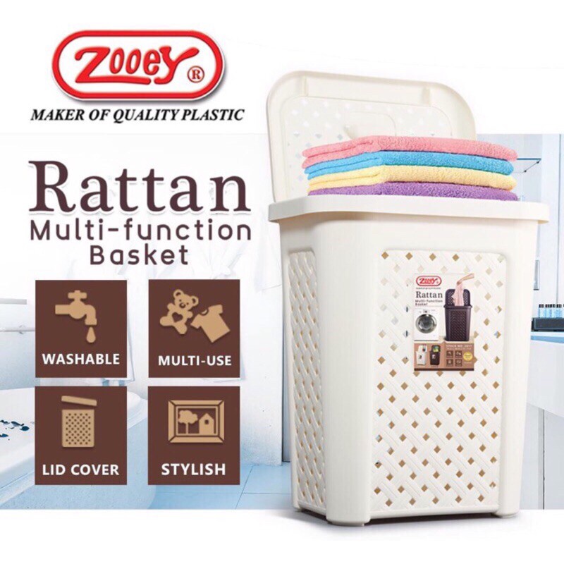 ZOOEY Rattan Laundry Basket SMALL AND LARGE SIZE | Shopee Philippines