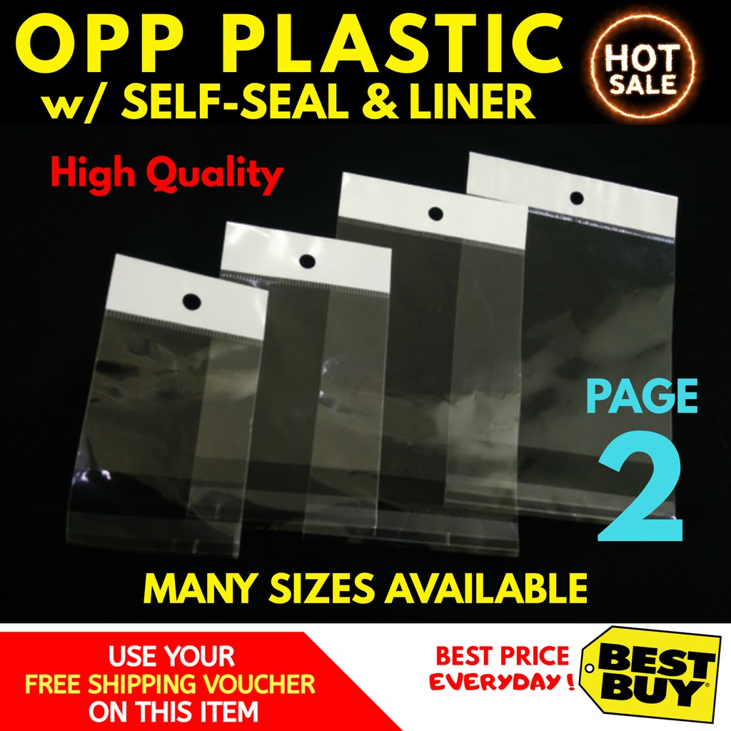 OPP Plastic w/Liner & Adhesive [MANY SIZES] | Shopee Philippines