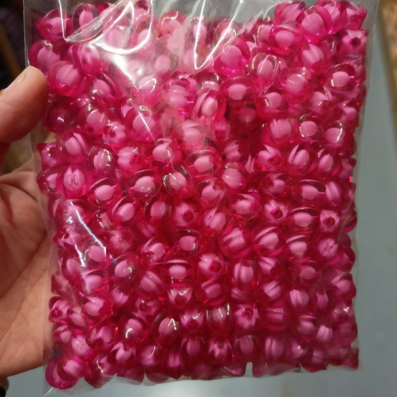 big pack acrylic sago balimbing beads fuchsia pink 250g | Shopee ...