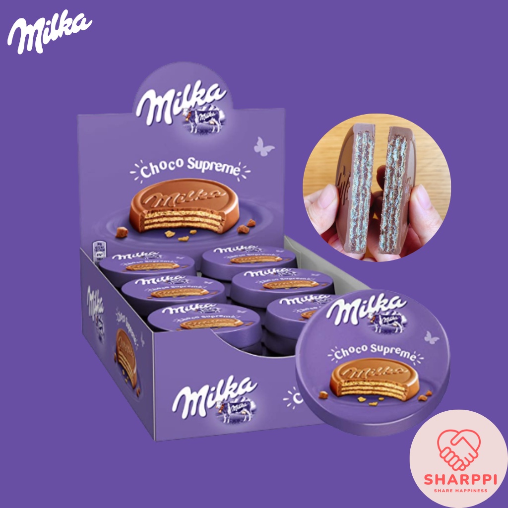 [Milka] Choco Supreme Wafer 30g 3 Layers Milk Chocolate Cream Biscuit ...