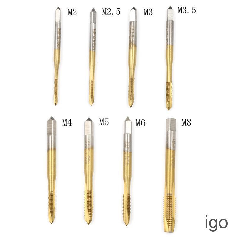 M2/M2.5/M3/M3.5/M4/M5/M6/M8 HSS Metric Straight Flute Thread Screw Tap ...