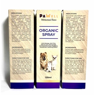 [JWR AGRIVET] PAWELL ORGANIC SPRAY 120ML / ANTI-MANGE , ANTI TICK, FLEA ...