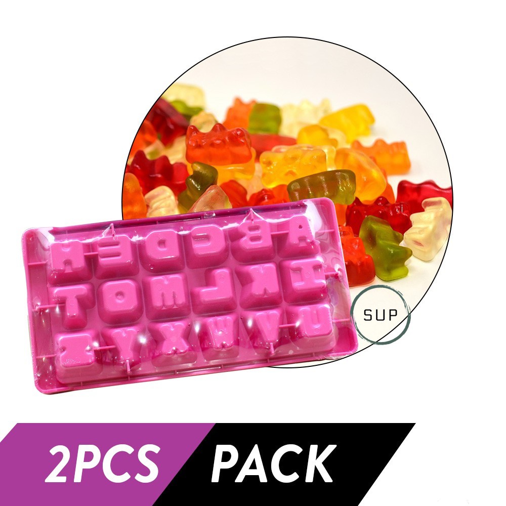 Alphabet Design 18 Cube Ice Cube Trays (2pcs / packs) / ABC Stackable ...