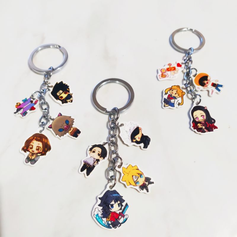 Customized Keychains Charms 4 Styles in 1 Keychain Anime Korean Fan Art ...