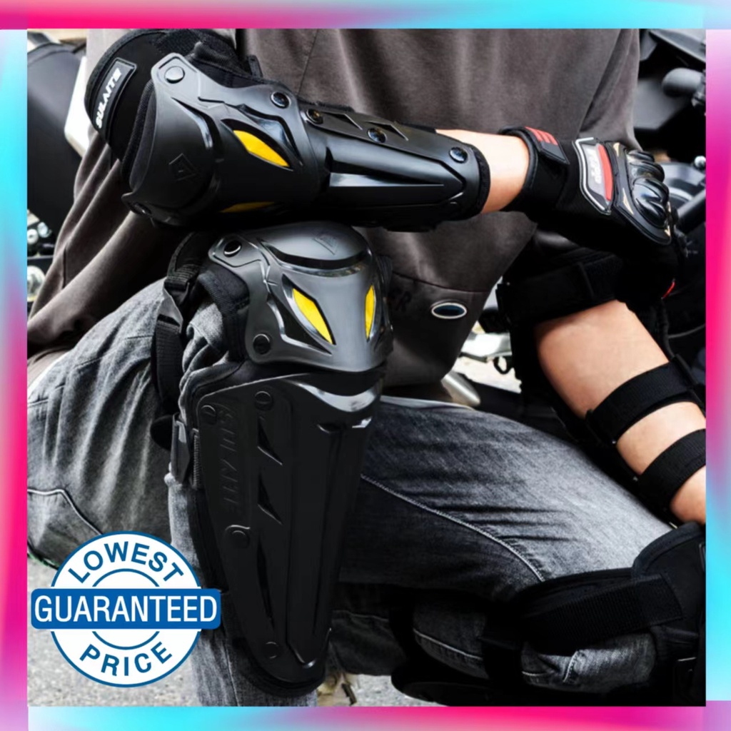 KNEE PAD FOR MOTORCYCLE RACING, 4 IN 1 KNEE AND ELBOW BODY GUARD SET ...