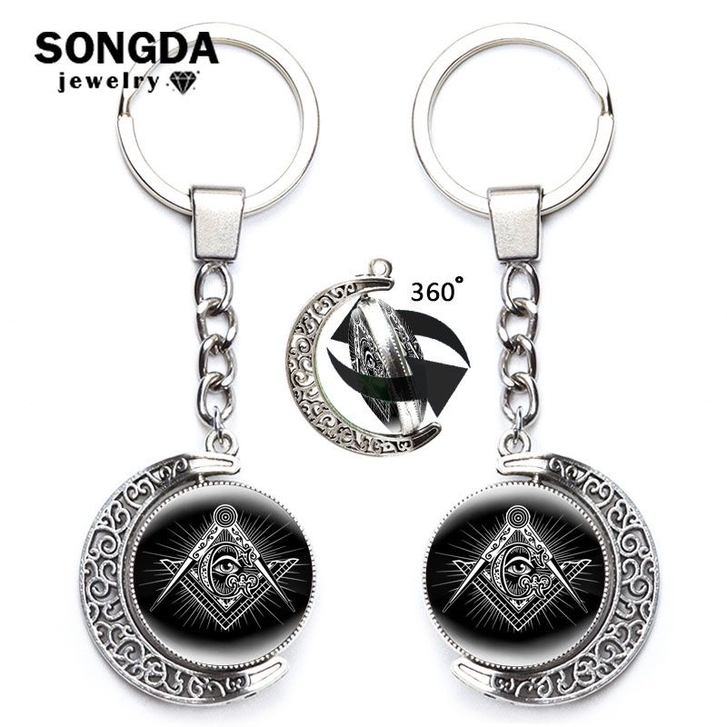 Masonic Illuminati Pyramid Eye Keychain Freemason G Templar Art Symbol ...