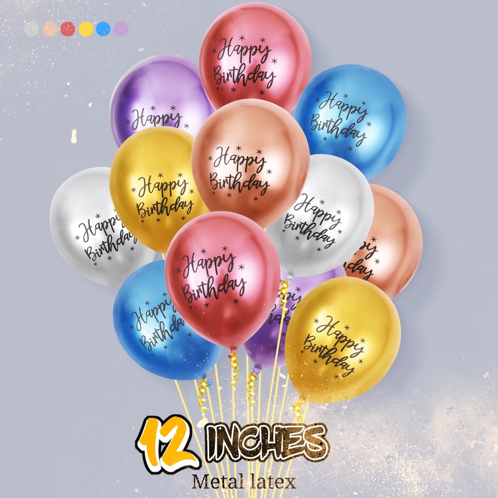 Metal Balloons 12inch Happy Birthday Party Decorations Balony Chrome ...