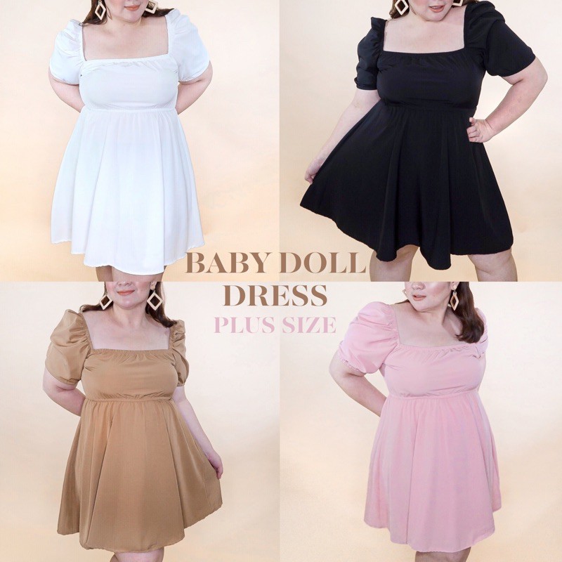 BABY DOLL PUFF SLEEVE DRESS (PLUS SIZE) | Shopee Philippines