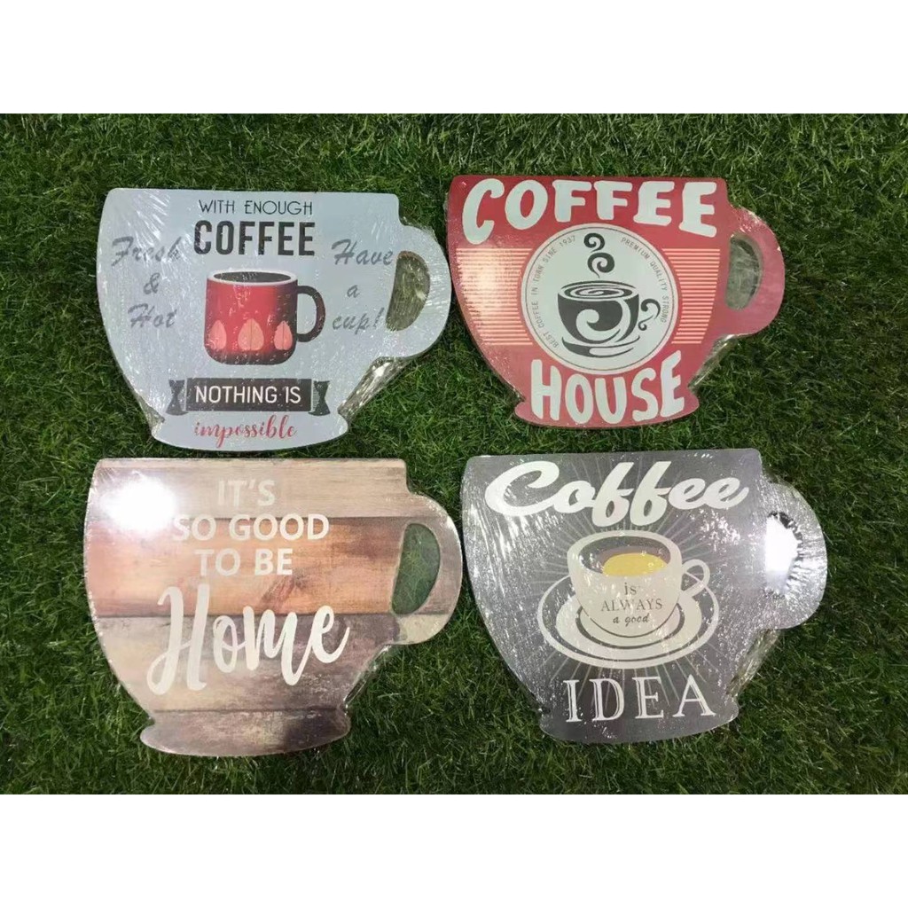 Fashion Wooden Coffee Cup Style Wall Decor (23.5x18cm) | Shopee Philippines
